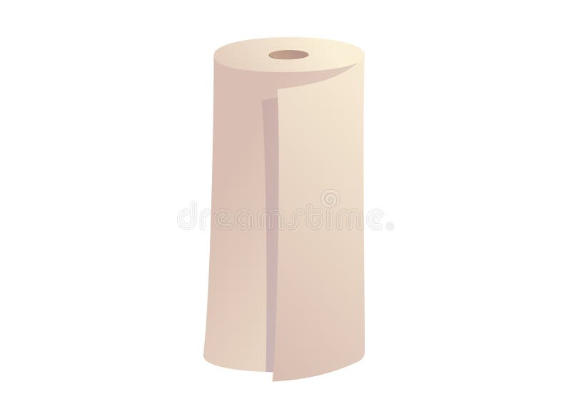 Vector Isolated Cartoon Illustration of Paper Towel Roll. Stock ...