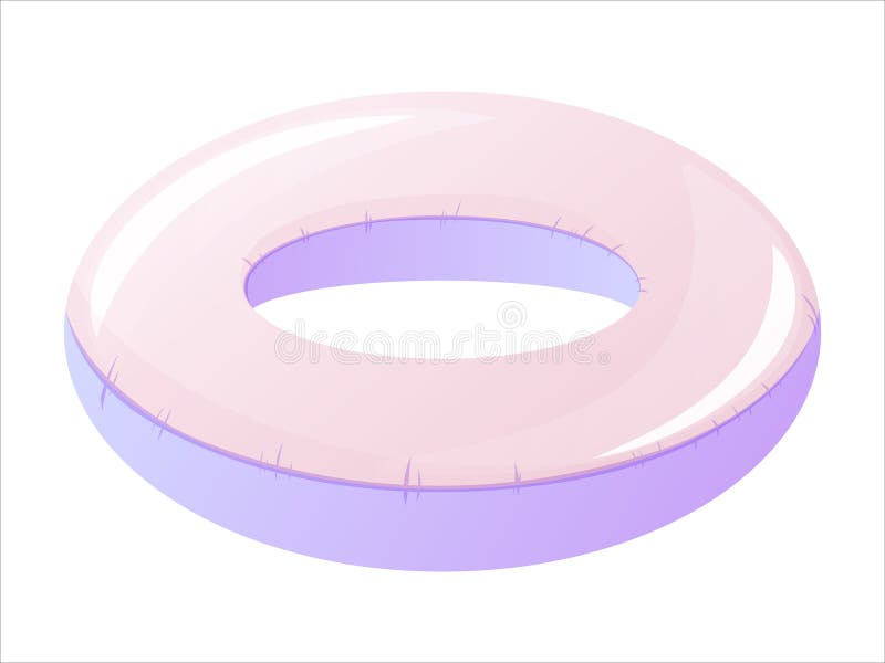 Vector Isolated Cartoon Purple Inflatable Ring for Swimming. Stock ...