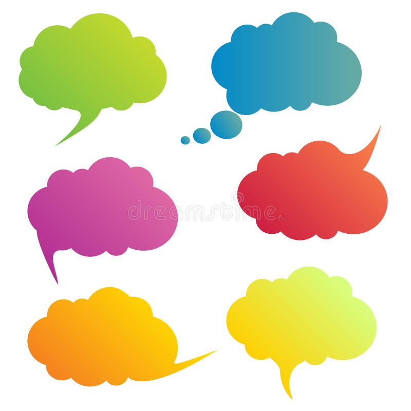 Vector Isolated Colorful Big Speech Bubbles Set Stock Vector ...