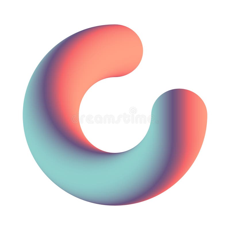 Vector Isolated 3d Semicircle Shape with Gradient Stock Vector ...