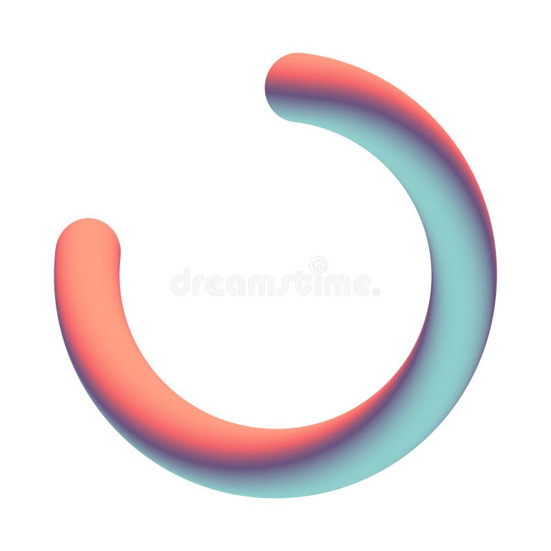 Vector Isolated 3d Semicircle Shape with Gradient Stock Vector ...