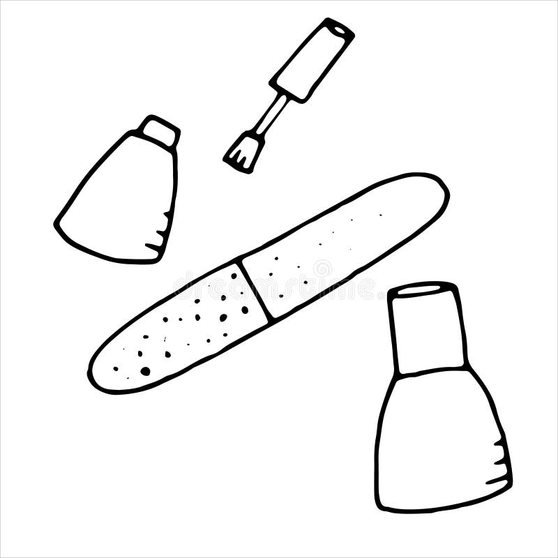 Manicure. Coloring Book For Adults. Stock Vector - Illustration of ...