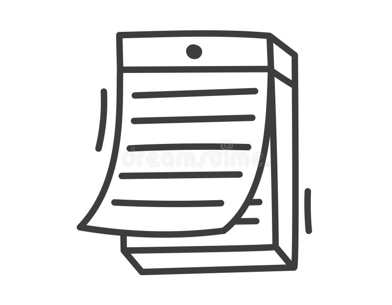 Vector Isolated Doodle Symbol of a Notepad or Small Calendar with Pages ...