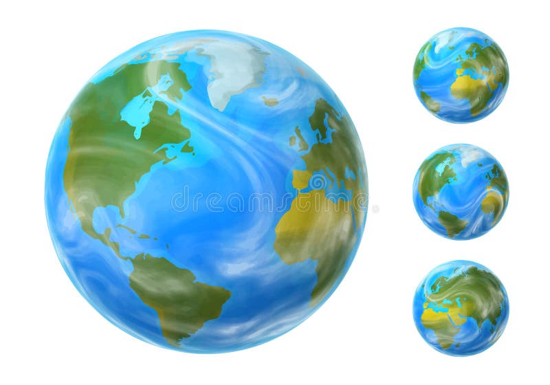 Vector Isolated Earth Set with Different Rotation Angles Stock Vector ...