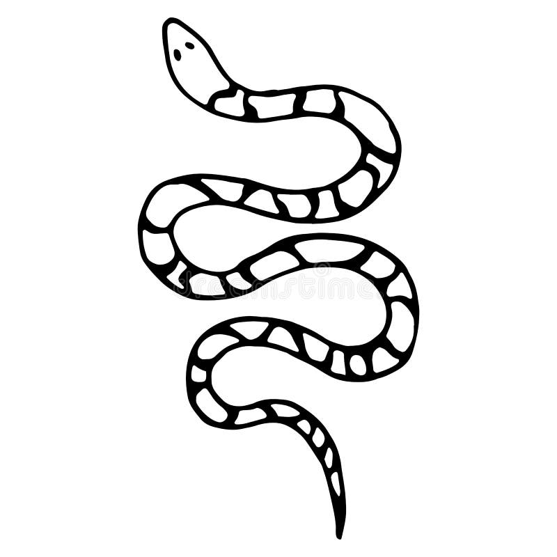 Vector Isolated Element, Snake. Hand Drawn Doodle Stock Vector ...