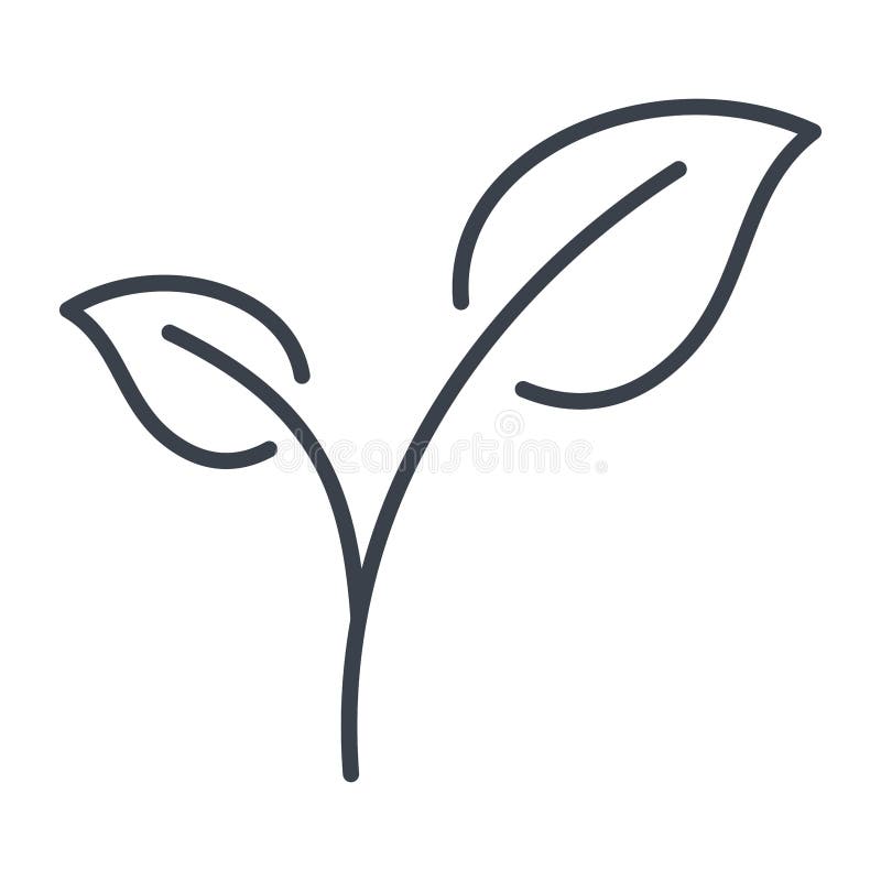 Vector Isolated Icon of Sprout with Leaves Stock Vector - Illustration ...