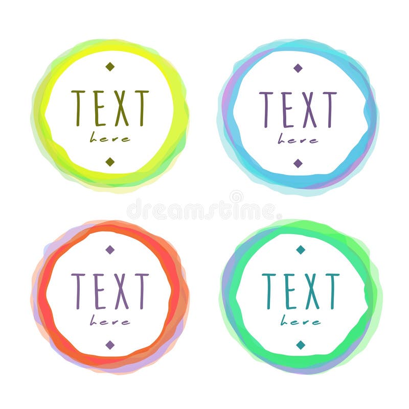 Vector Isolated Framing Circles with Sample Text Drawn Inside in ...