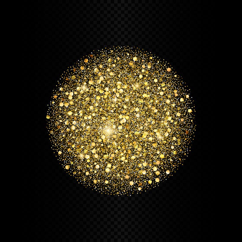 Gold Glitter Circle Texture Isolated On Background. Vector Illustration ...