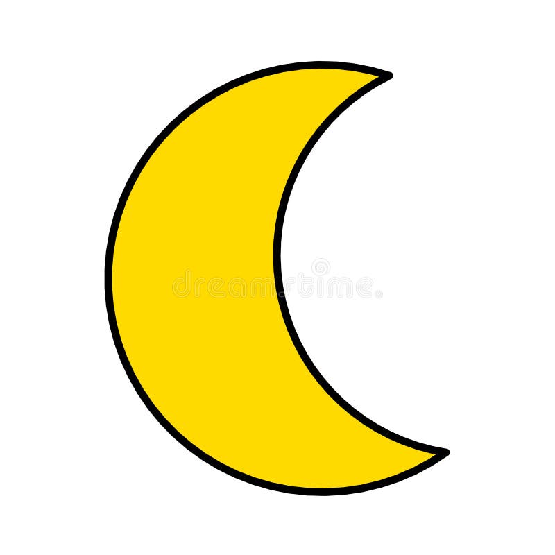 Vector Isolated Halloween Element Yellow Doodle Crescent Stock Vector ...