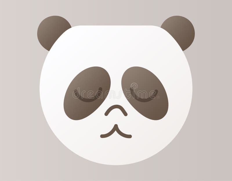 Vector Isolated Icon of Sleeping Cute Panda Head in Flat Style. Stock Illustration ...