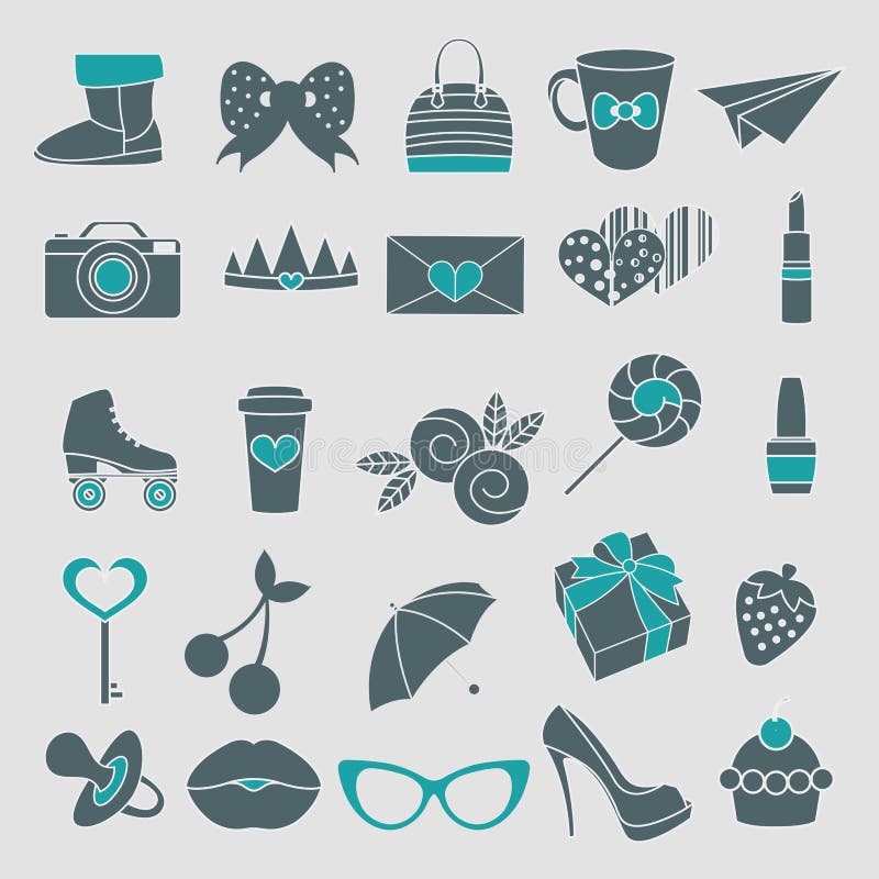 Vector Isolated Icons Glamor Stickers and Labels Stock Vector ...