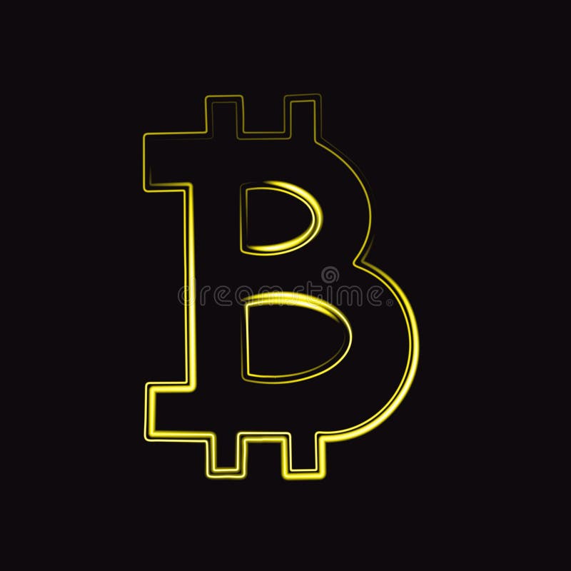 Bitcoin Icon with Neon Effect. Stock Vector - Illustration of black ...
