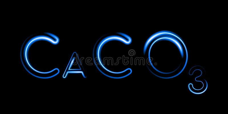 Vector Isolated Illustration of Calcium Carbonate Formula with Neon ...
