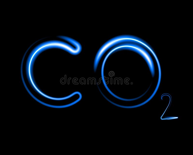 Vector Isolated Illustration of Carbon Dioxide Formula with Neon Effect ...