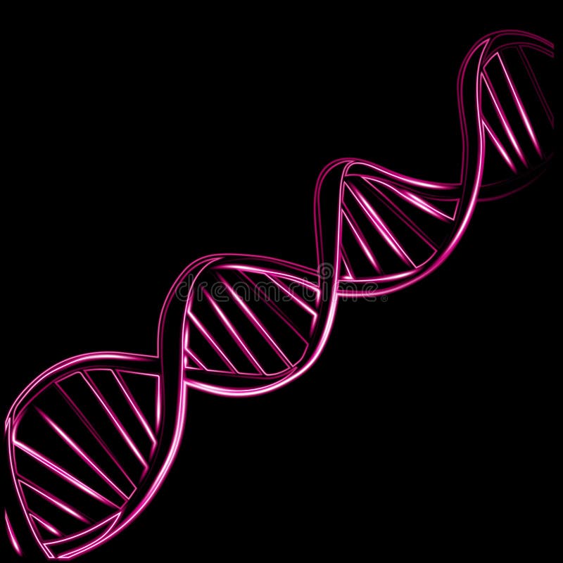Illustration of Cells DNA with Neon Effect. Stock Vector - Illustration ...