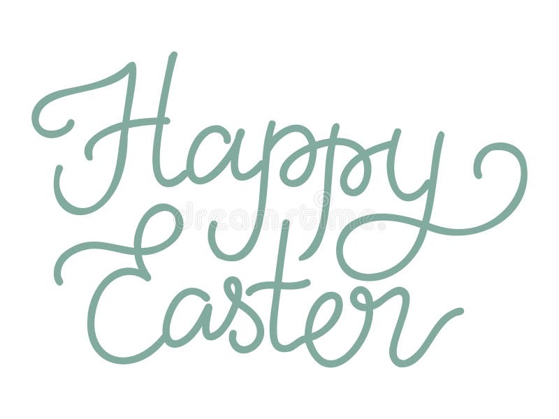 Happy Easter Hand Lettering. Vector Isolated Inscription on White ...