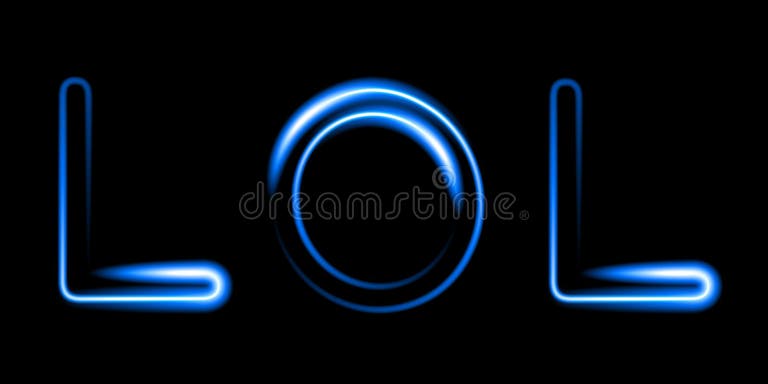 Vector Isolated Illustration of the Inscription Lol with Neon Effect ...