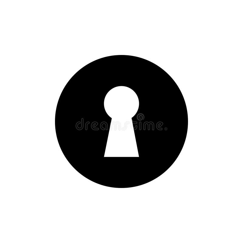 Keyhole Icon. Door Key Hole. Shape of Lock of Door. Black, White and ...