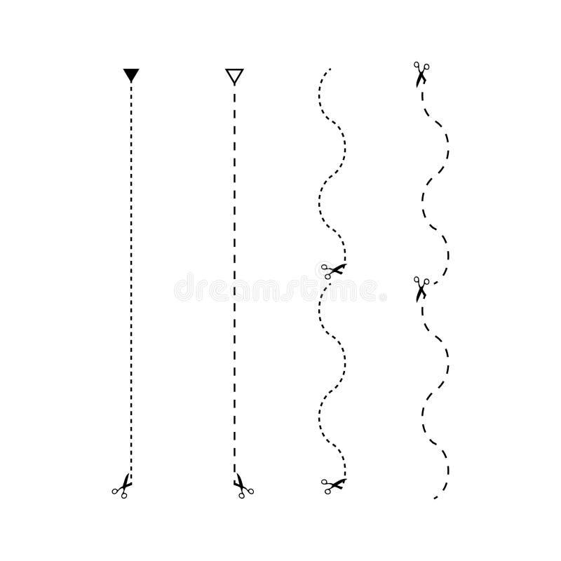 Vector Symbol Lines Cutting. Cutting Scissors Here. Vector Symbol ...