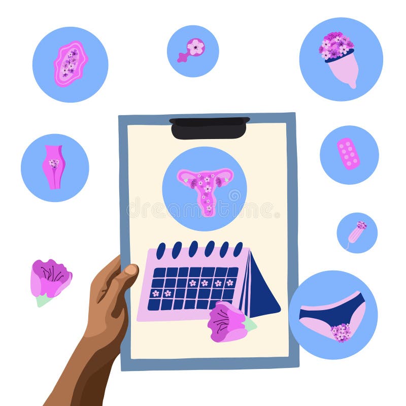 Vector Isolated Illustration of Menstrual Cycle Research. Causes of ...