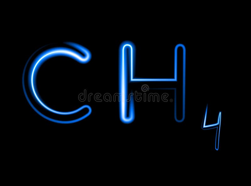 Vector Isolated Illustration of Methane Formula with Neon Effect Stock ...