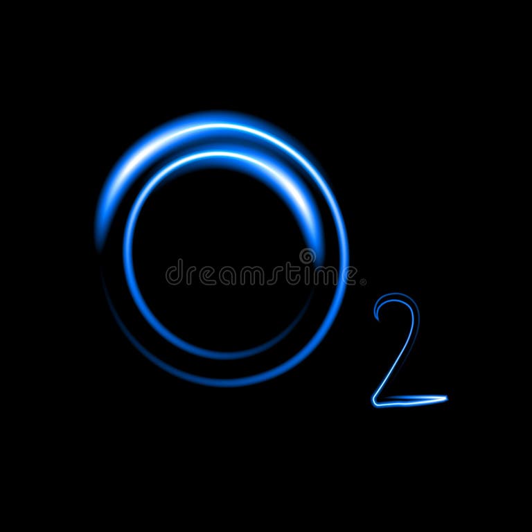 Vector Isolated Illustration of Oxygen Formula with Neon Effect Stock ...