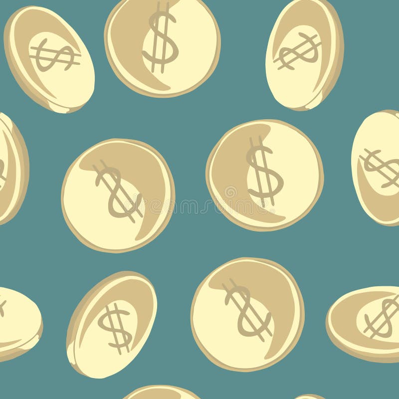 Pattern with coins. stock vector. Illustration of line - 279318339