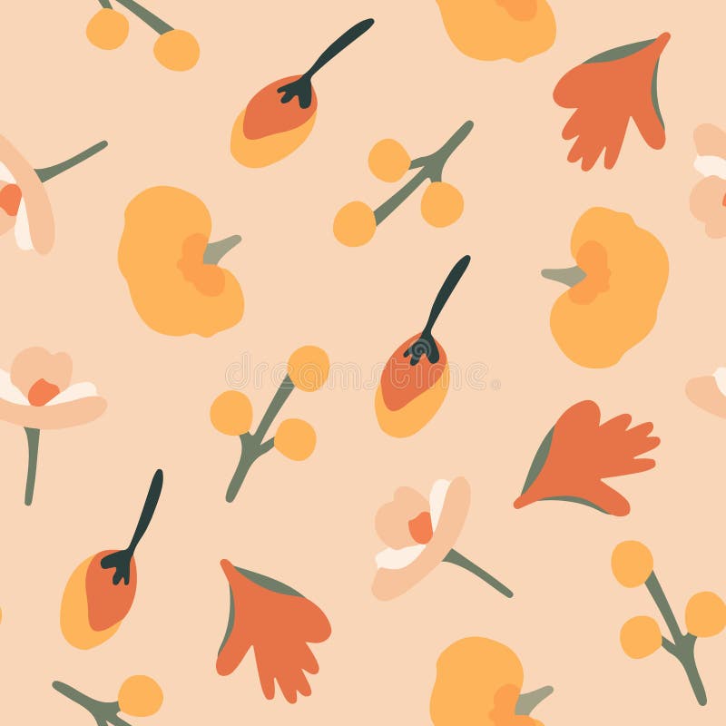 Vector Isolated Illustration of Pattern with Flowers. Pattern for ...