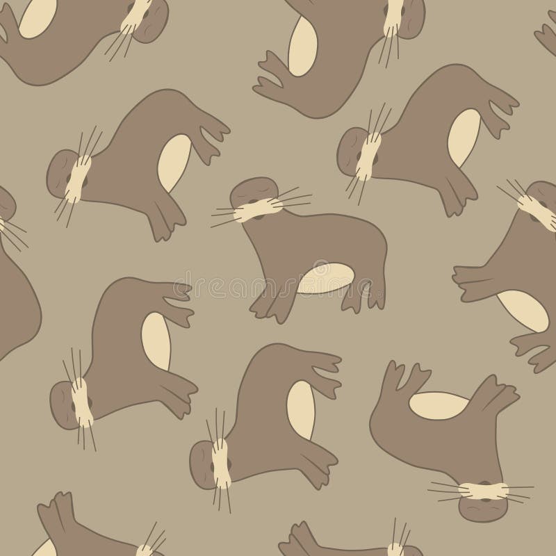 Vector Isolated Illustration of a Pattern with Fur Seals Stock ...