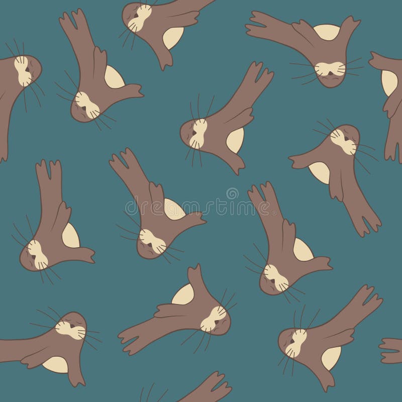 Vector Isolated Illustration of a Pattern with Fur Seals Stock ...