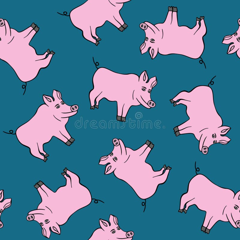Pattern with Pigs. Children S Pattern with Funny Pigs Stock Vector ...