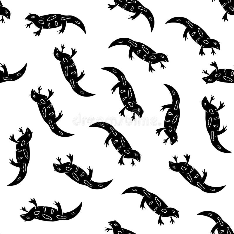 Vector Isolated Illustration of Pattern with Salamanders Stock Vector ...