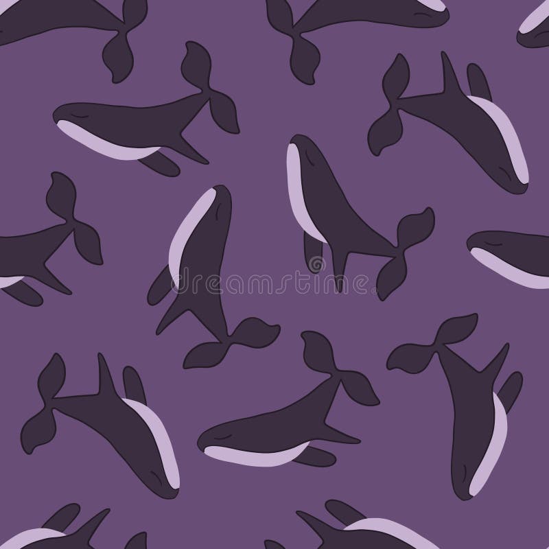 Vector Isolated Illustration of a Pattern with Whales Stock Vector ...