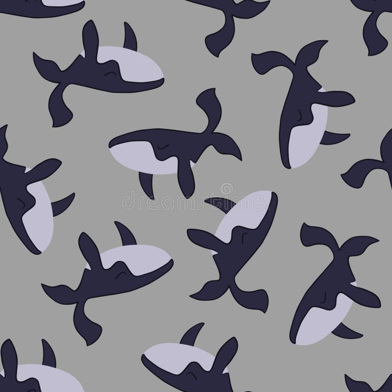 Vector Isolated Illustration of a Pattern with Whales Stock ...