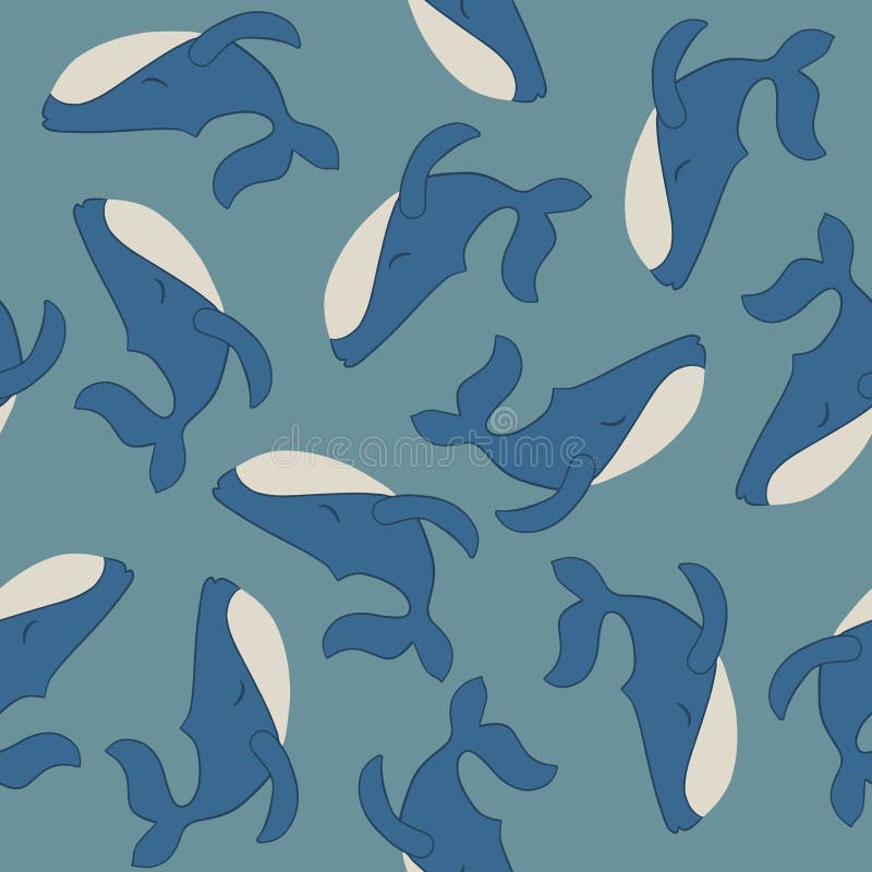 Vector Isolated Illustration of a Pattern with Whales Stock Vector ...