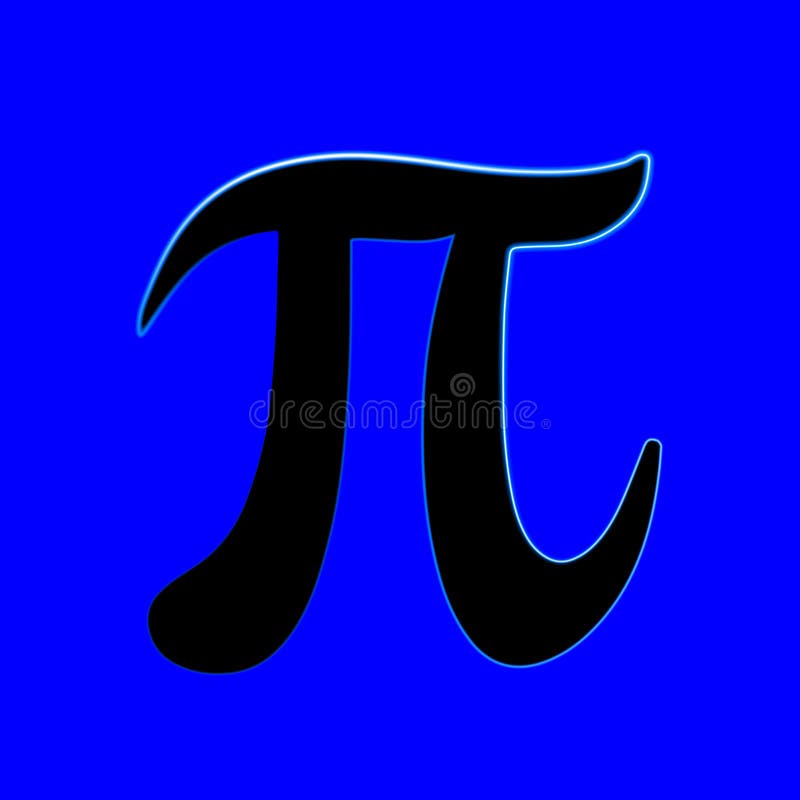 Vector Isolated Illustration of Pi Math Sign with Neon Effect. Stock ...