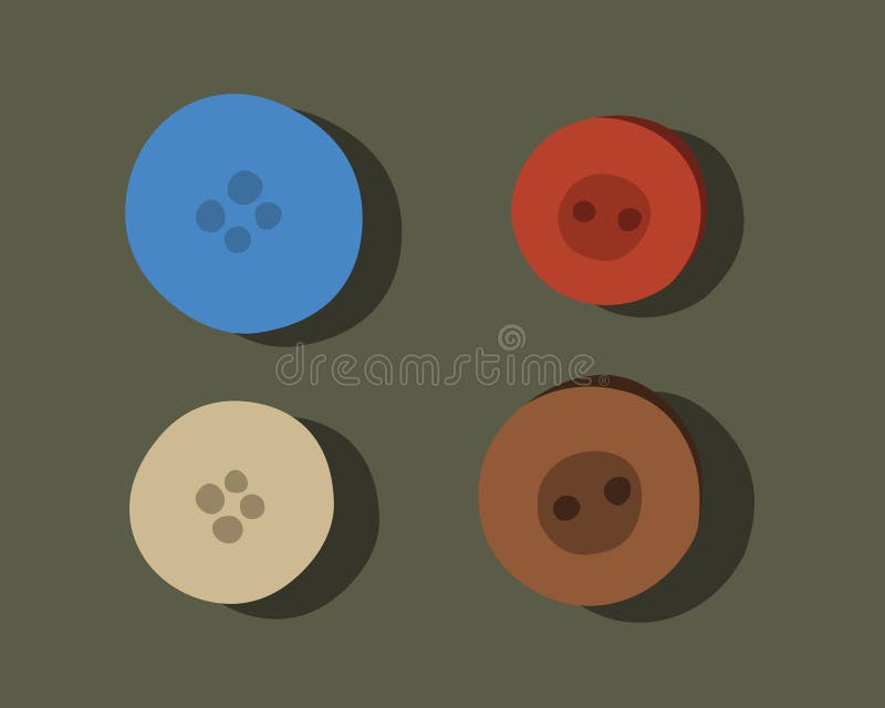 Vector Isolated Illustration of a Set of Buttons for Clothes Stock ...