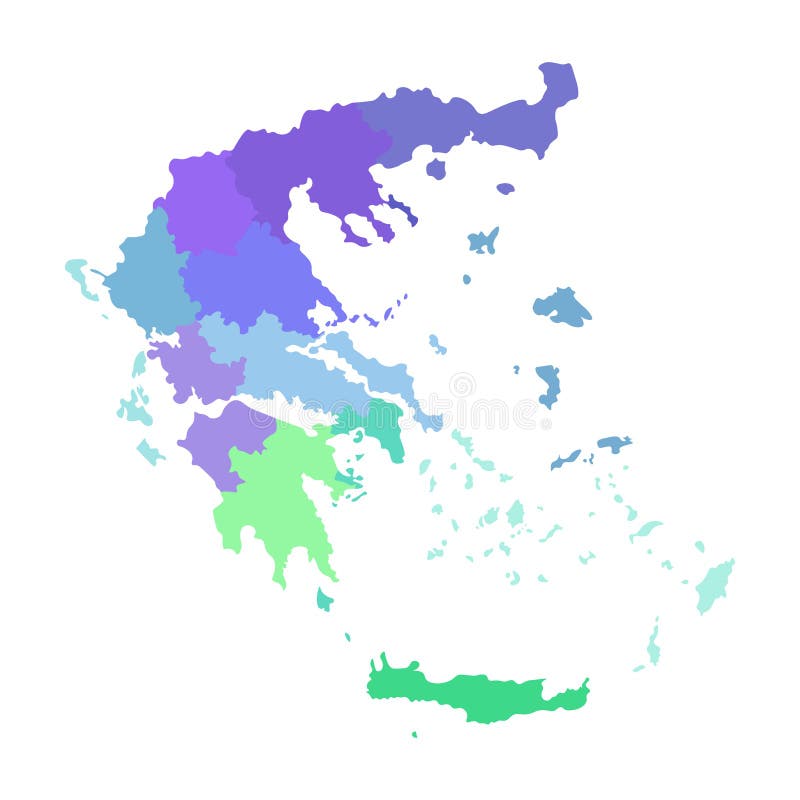 Vector Isolated Illustration of Simplified Administrative Map of Greece ...