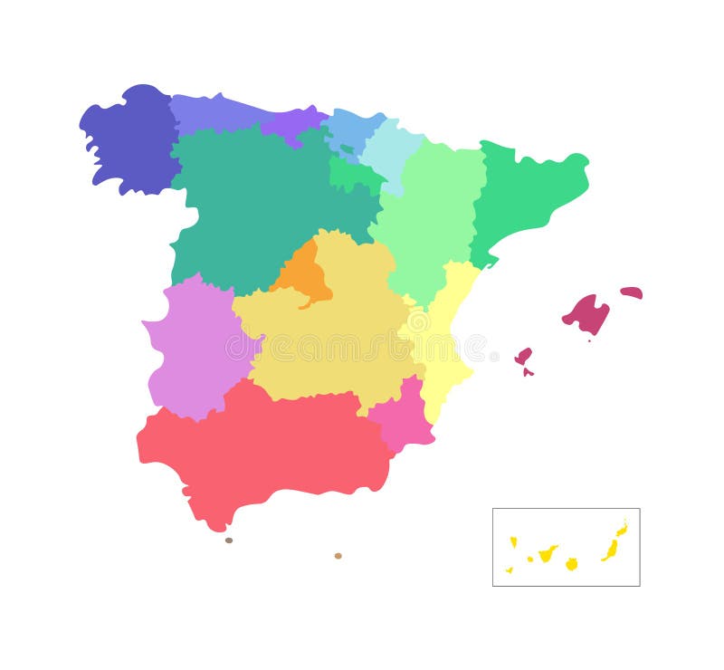 Vector Isolated Illustration of Simplified Administrative Map of Spain ...