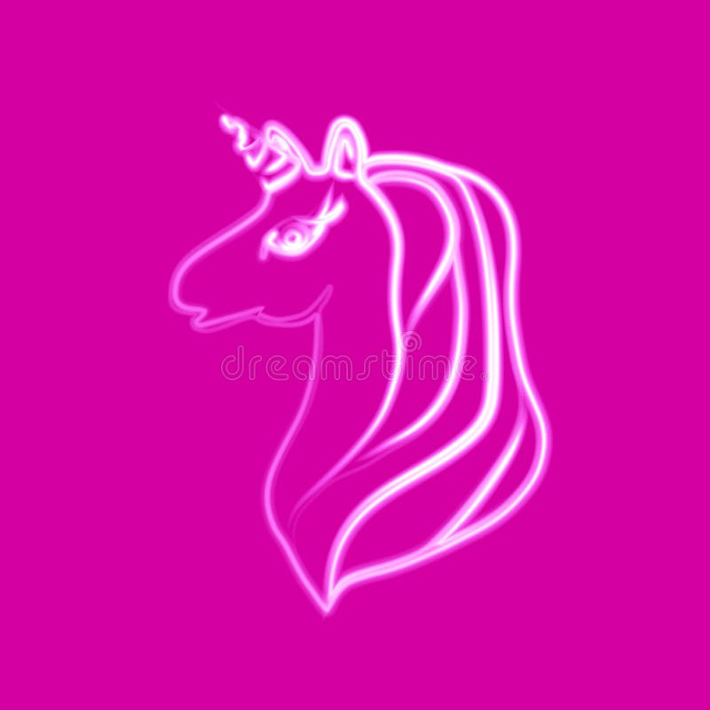 Unicorn with neon effect. stock vector. Illustration of child - 263949485