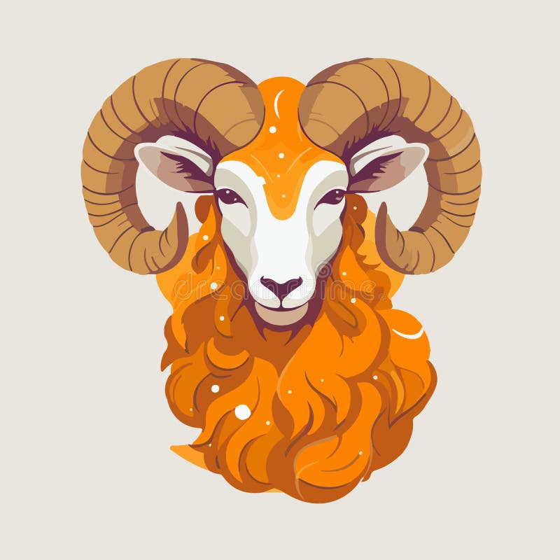 Vector Isolated Illustration of Zodiac Sign Aries. Astrological ...