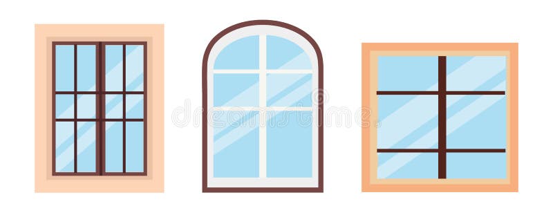 A Set of Three Windows for Use in Web Design or Advertising Stock ...