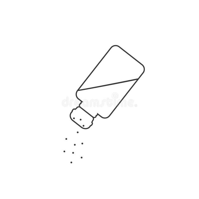 Salt Line Icon Set. Vector Collection with Salt Heap, Shaker, Salting ...