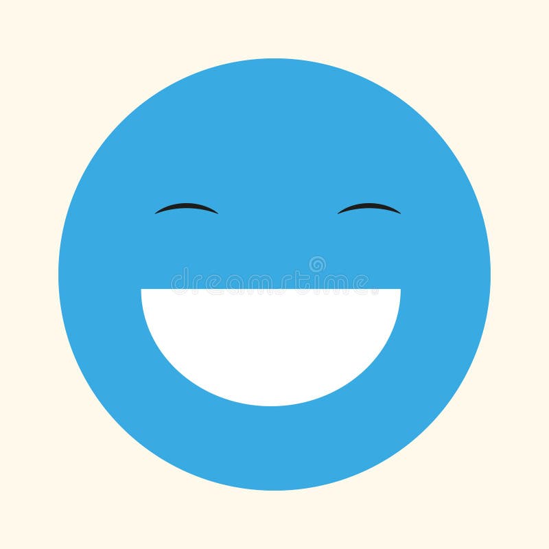 Blue Smiley Face with a Joyful Emotion for Chatting Stock Vector ...
