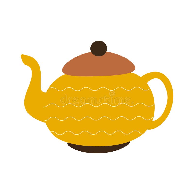 Yellow Teapot for Cafe Design or Web Design Stock Vector - Illustration ...