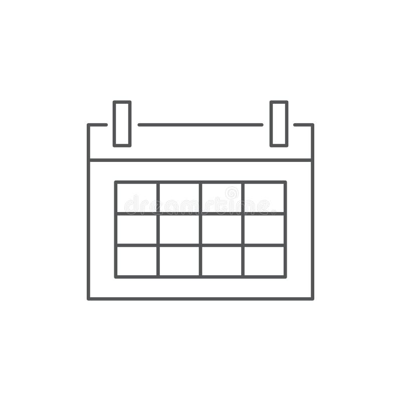Vector Isolated Line Art Icon, Calendar Sign. Stock Vector ...