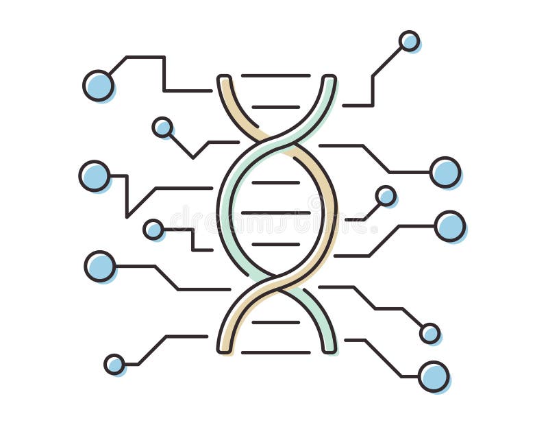 Vector Isolated Line Dna Icon. Symbol of Molecule Structure, Chromosome ...