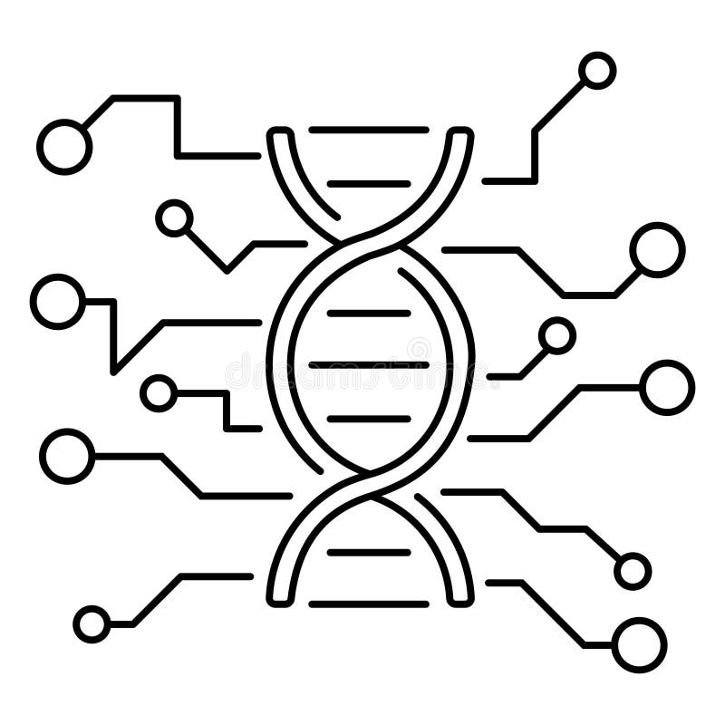 Vector Isolated Line Dna Icon. Symbol of Molecule Structure, Chromosome ...