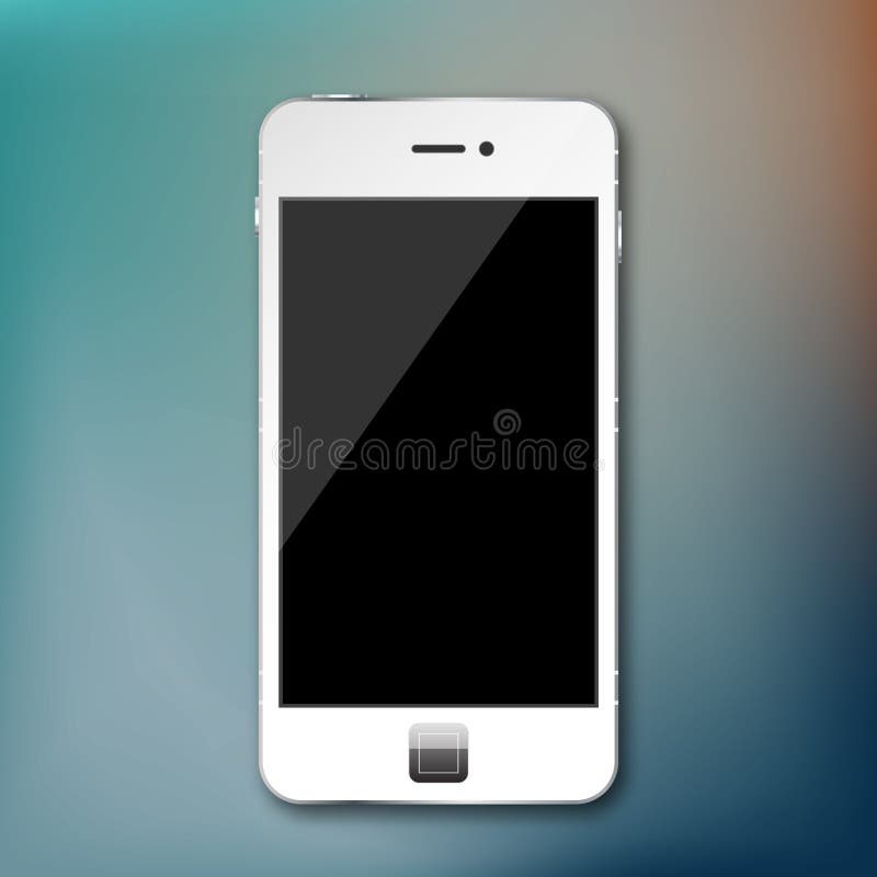 Vector Isolated Mobile Phone Smartphone on Transparent Grid. Stock ...