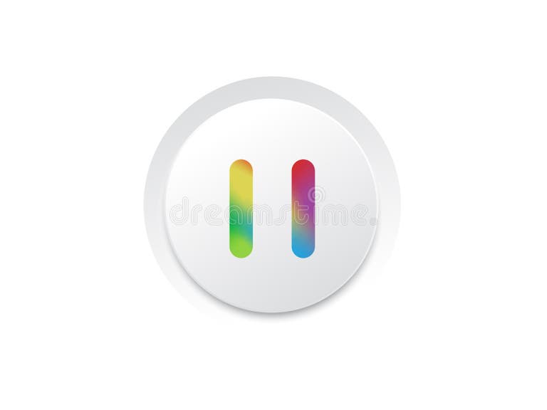 Music Player Pause Rainbow Gradient Icon Button Stock Vector ...